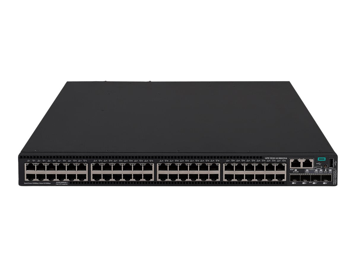 HPE E FlexNetwork 5520 48G PoE+ 4SFP+ HI 1-slot Switch (R8M29A) – Network Hardwares