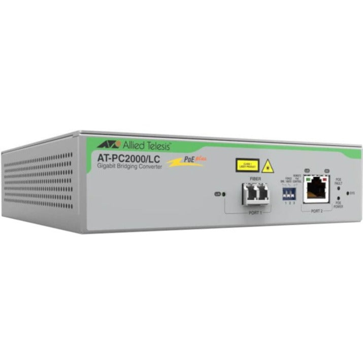 Allied Telesis PC2000 PoE+ to Fiber Switching Media Converter, 1GB LC – Network Hardwares