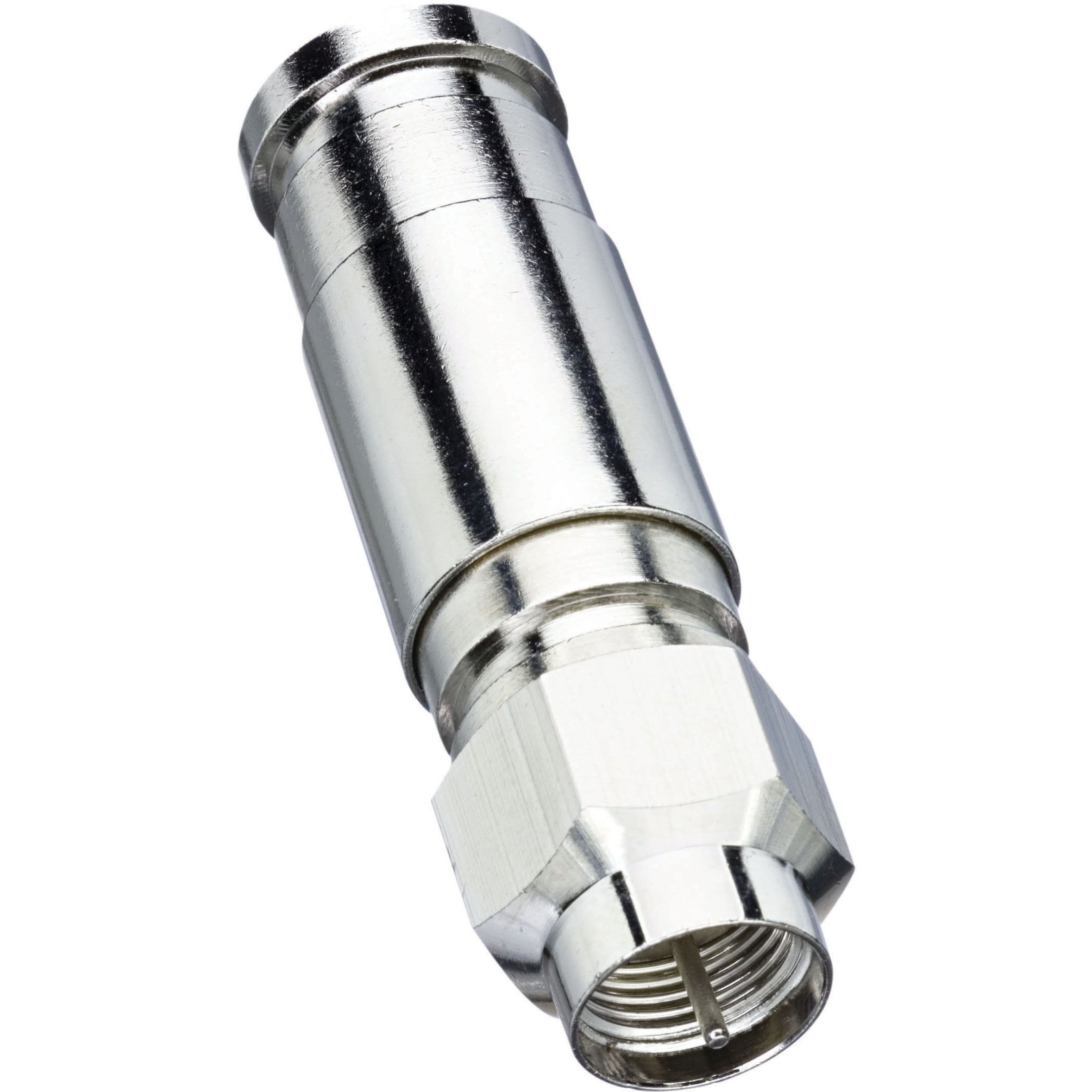 IDEAL 89-211 F-Type Compression Antenna Connector, Brass, Nickel Plate ...