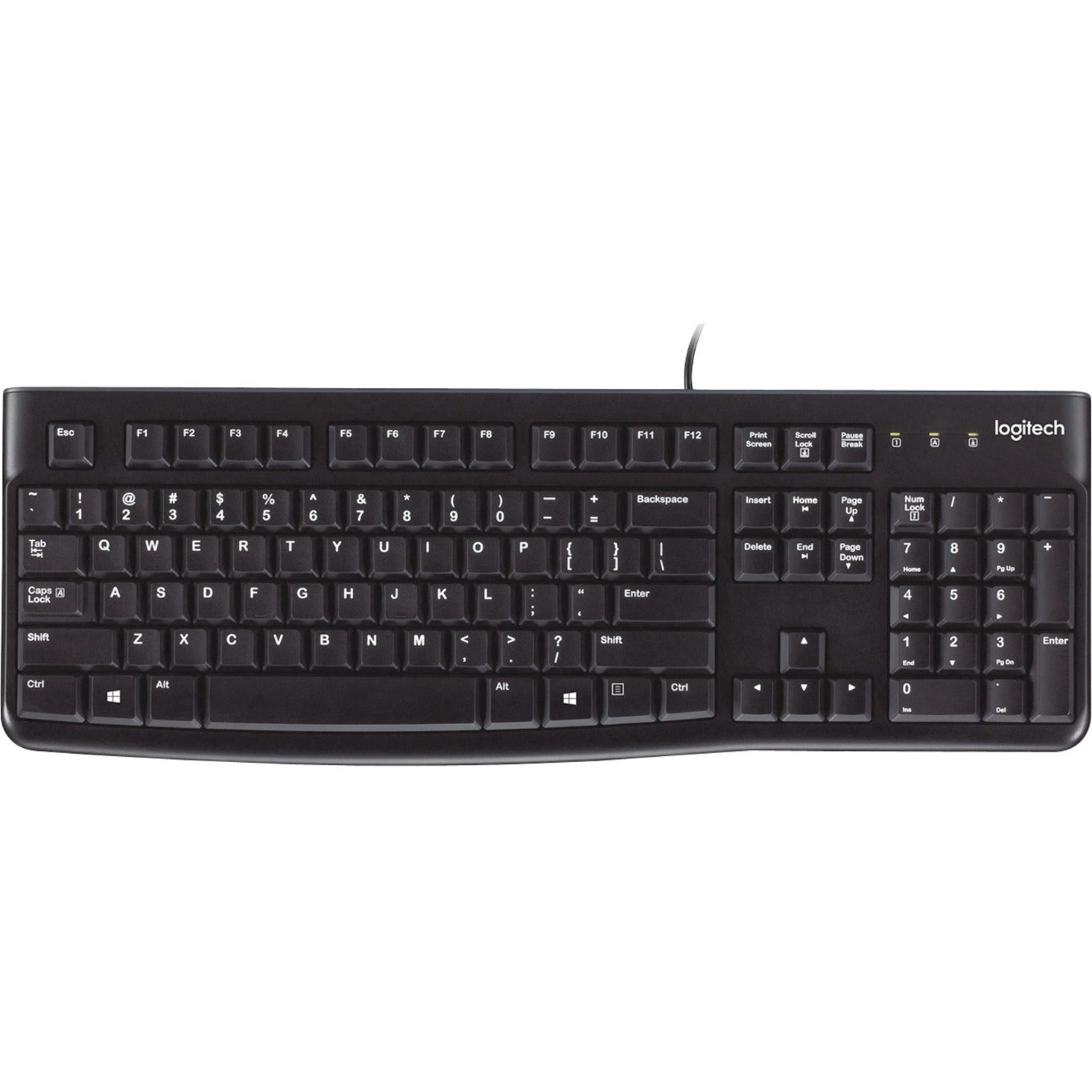 Logitech Corded Keyboard, 17-3/4"x6-1/8"x7/8" , Black (920-002478 ...