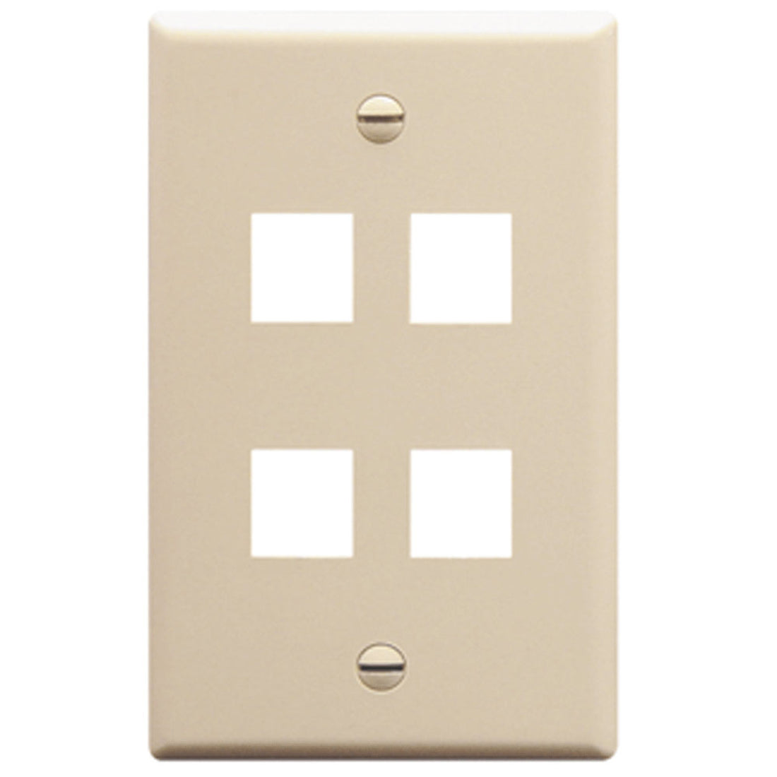 ICC IC107F04AL Single Gang Faceplate - 4 x Socket(s) - 1-gang - Almond ...