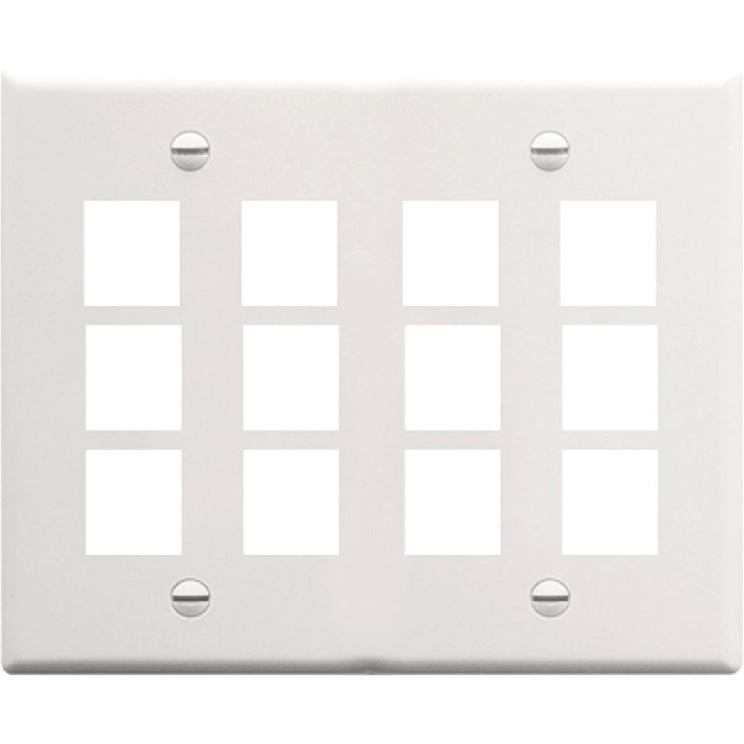 ICC IC107F12WH Double Gang Faceplate - 12 x Socket(s) - 2-gang - White ...