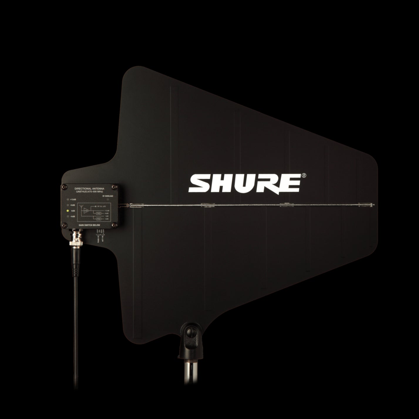 Shure UA874 Active Directional UHF Antenna, Wall/Ceiling/Stand Mount ...