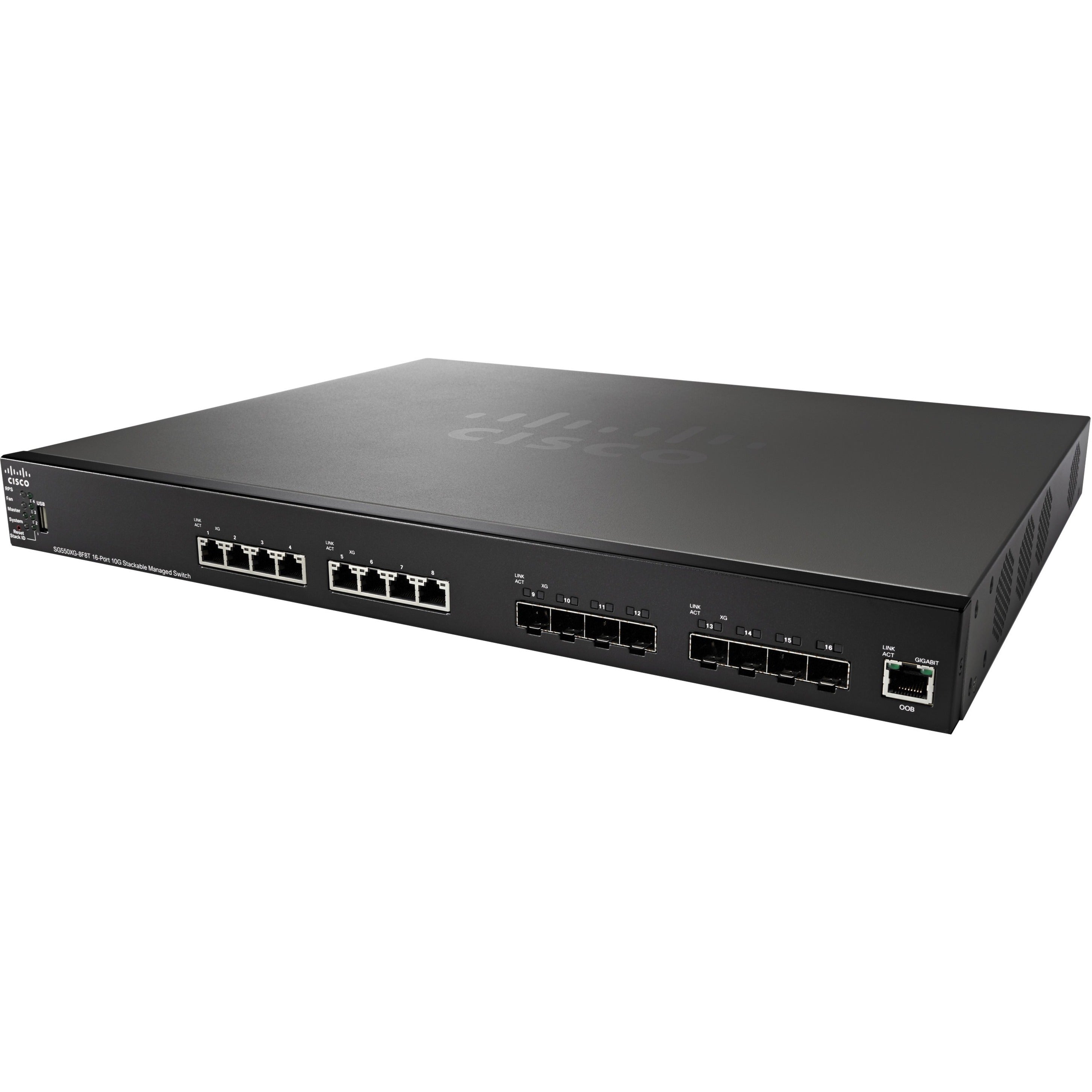 Cisco 550XG SG550XG-8F8T 16-Port 10G Stackable Managed Ethernet Switch ...