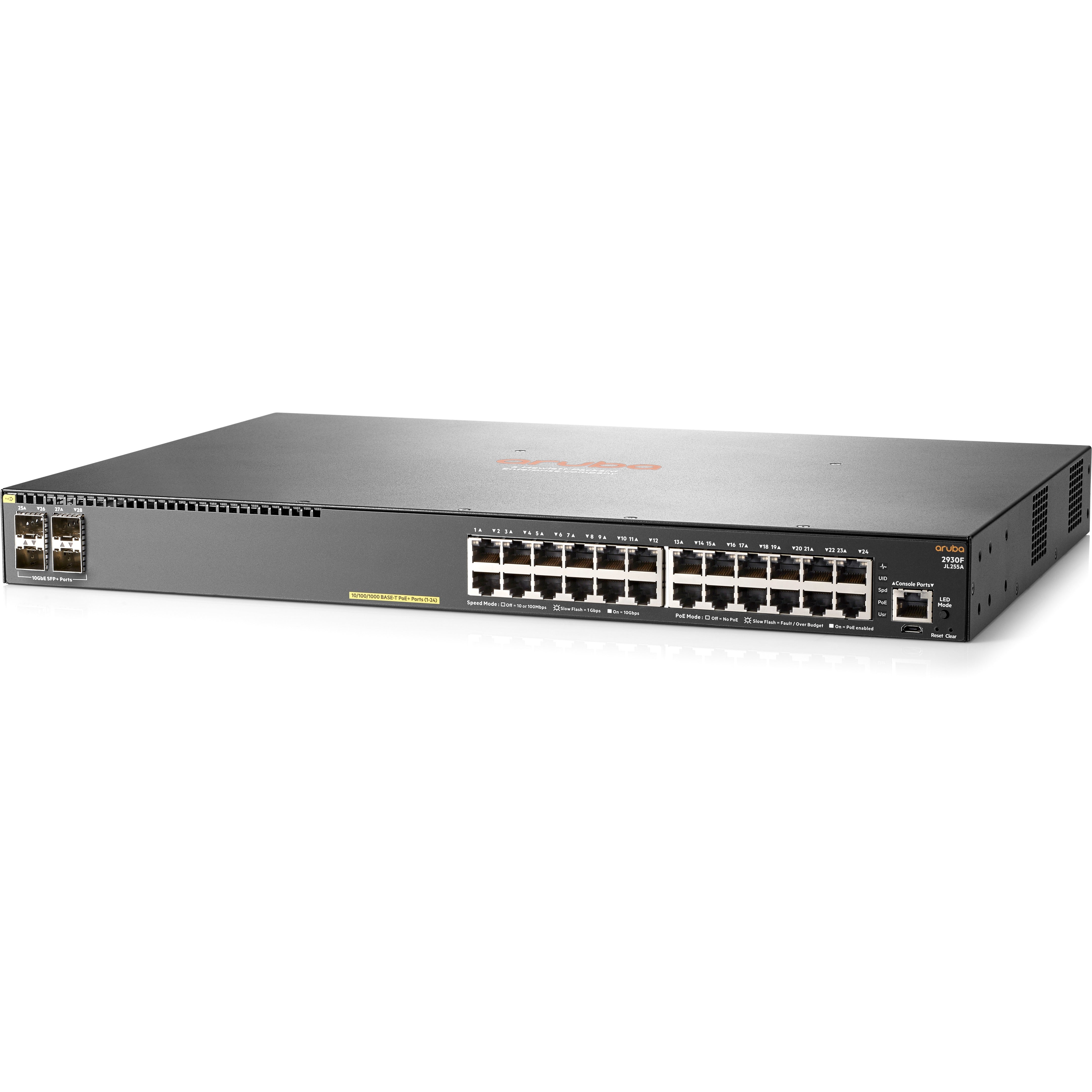 HPE E Aruba 2930F 24G PoE+ 4SFP+ Switch (JL255A) – Network Hardwares