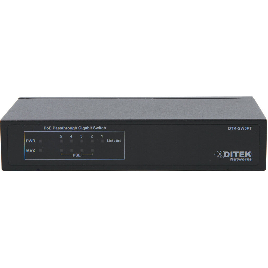 DITEK 5-Port Gigabit PoE+ Passthrough Ethernet Switch, TAA NDAA Compli ...