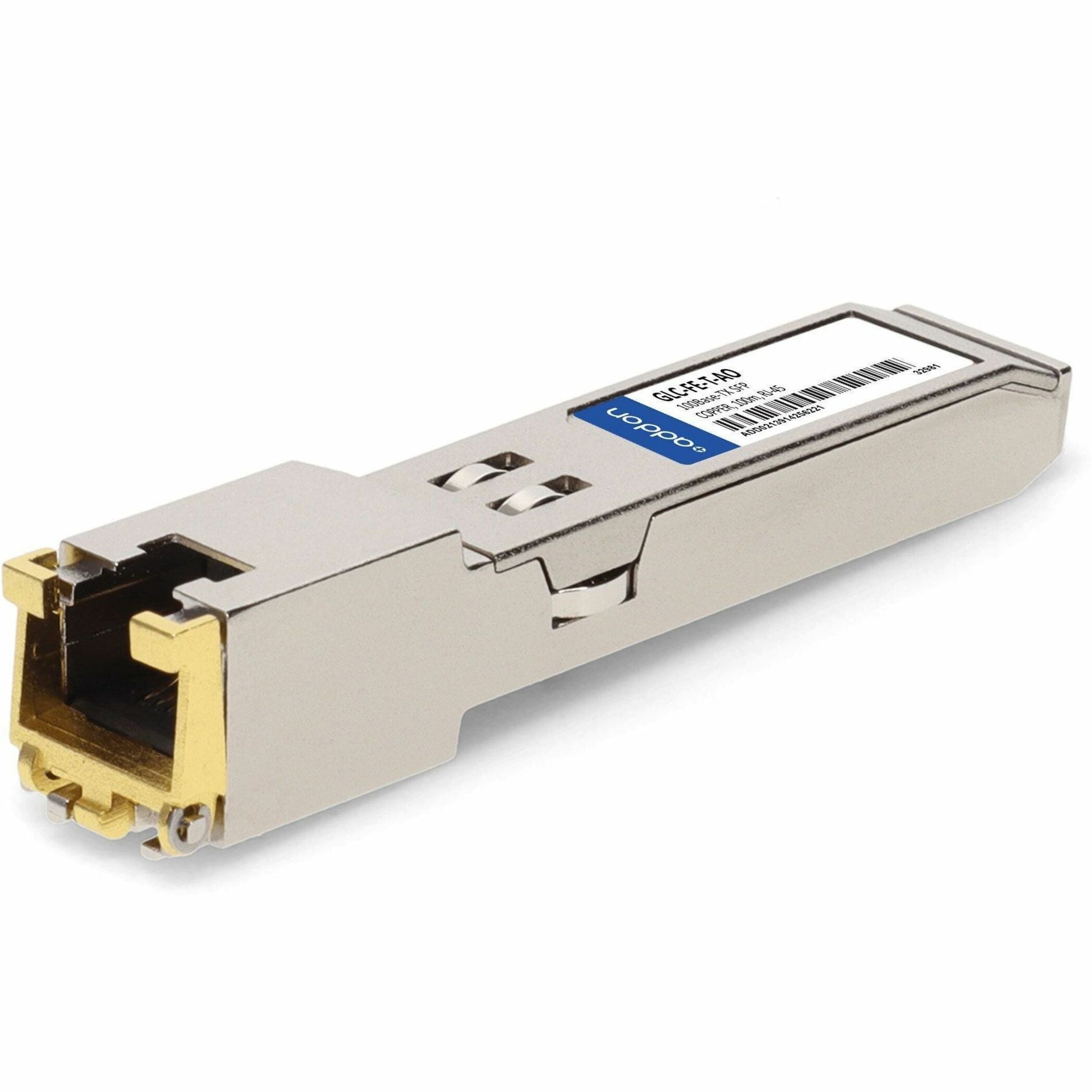 AddOn Cisco Fast Ethernet SFP Module, 10/100Base-TX RJ-45, Hot-Pluggab ...
