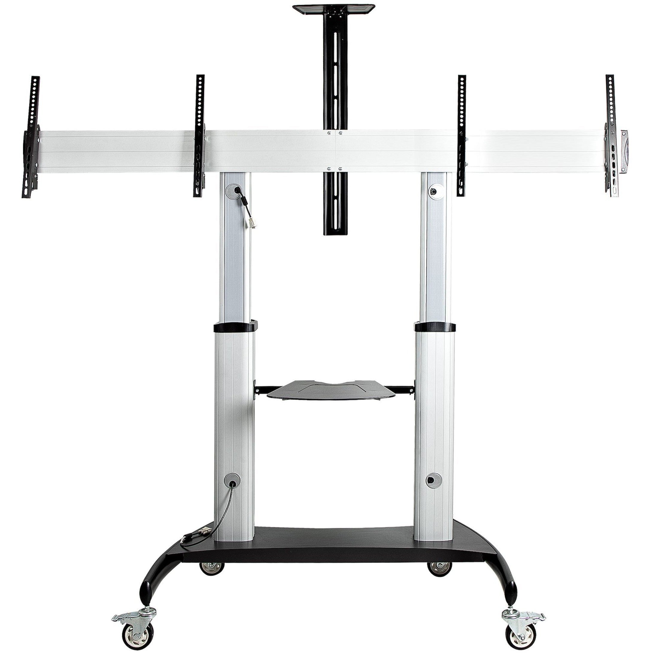 StarTech.com Dual TV Cart, 60in VESA TVs up to 50kg/110lb each, Height ...