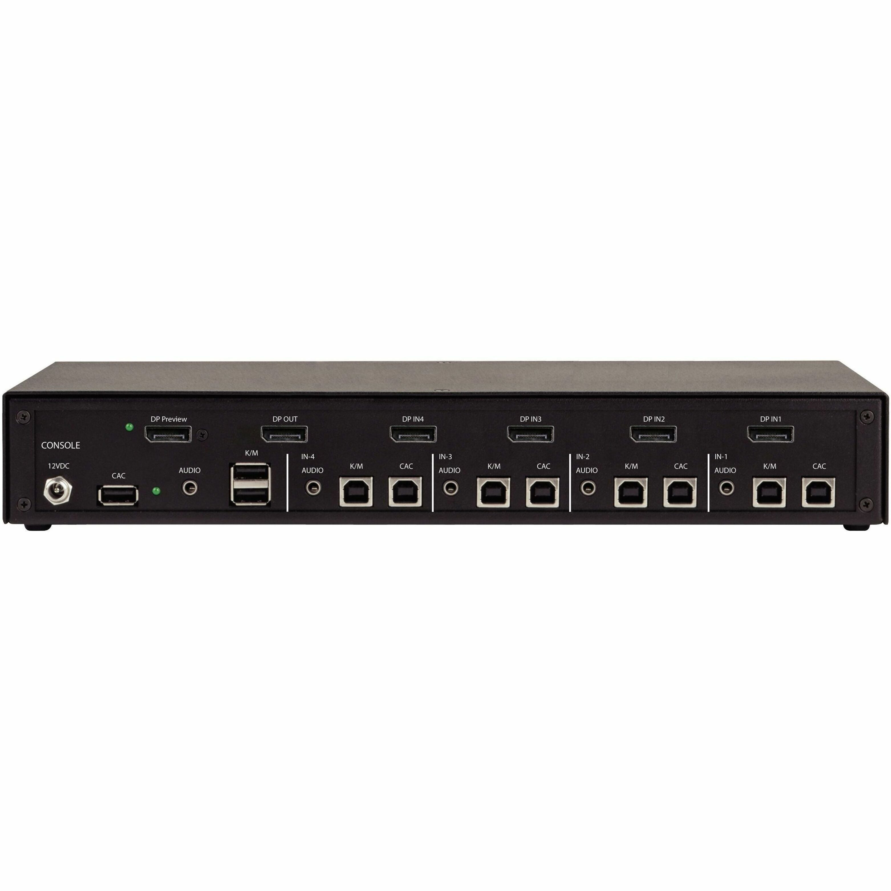 Black Box Secure NIAP 4.0 KVM MultiViewer Switch, 4-Port DisplayPort ...