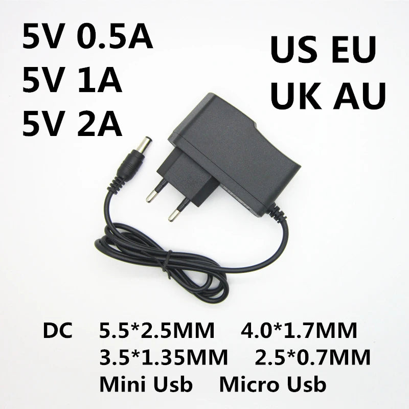 Switching Power Adapter 5V DC Universal AC 100-240V Converter With USB ...
