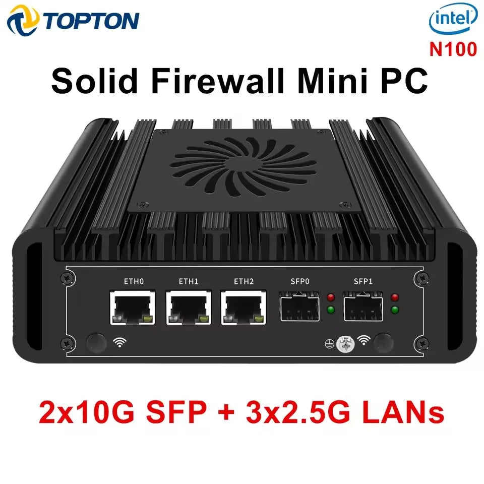 Topton Solid Firewall Mini PC With Intel i3-N305/N150, 8GB-32GB DDR5 ...