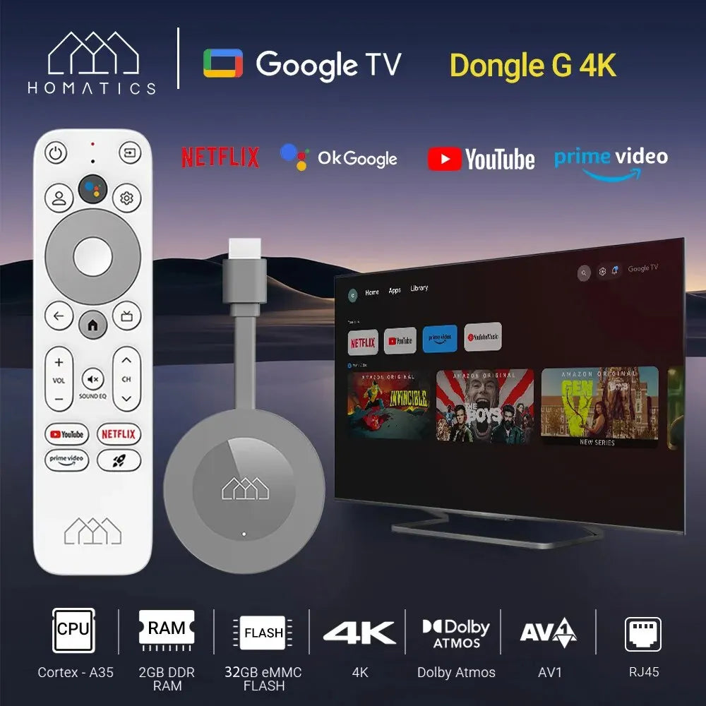 HOMATICS 700D Streaming Media Player with Google TV, 2GB RAM 32GB Stor ...