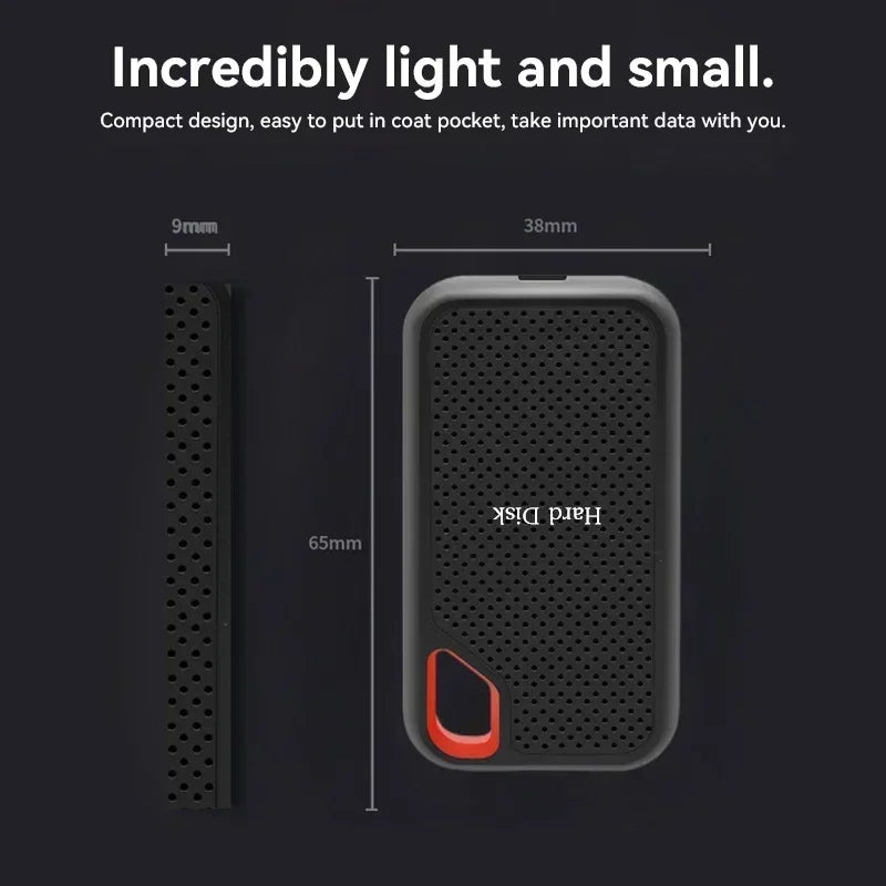 High-Speed Portable SSD Storage Device 1TB-256TB, USB 3.2 Type-C, Anti ...