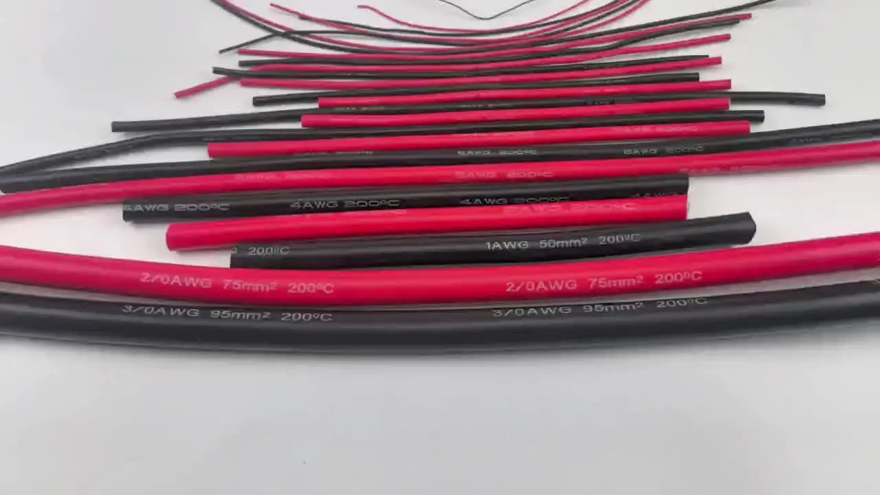Ultra Soft Silicone Electrical Wire Cable for Battery Inverter, 4 AWG ...