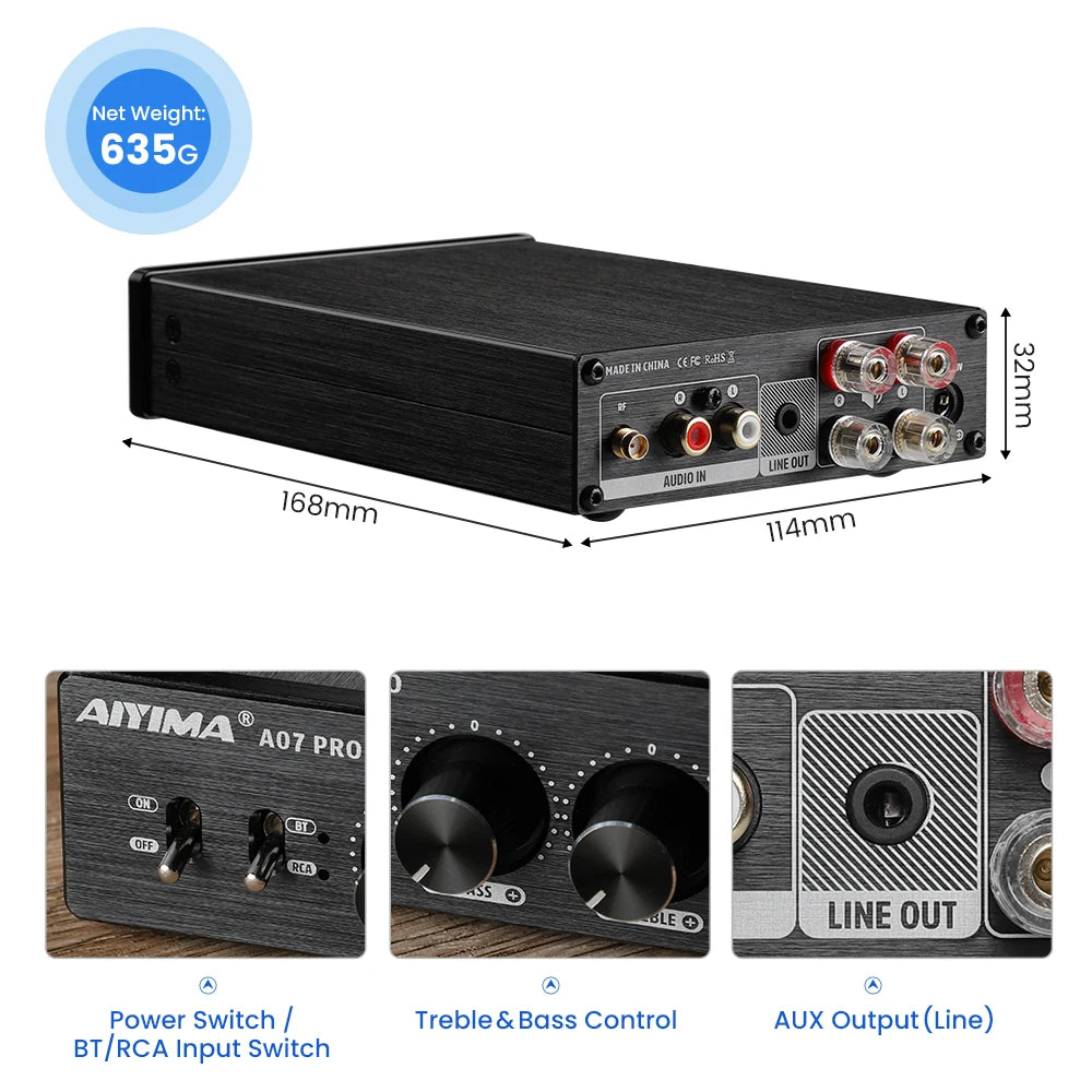 AIYIMA A07 PRO A07 Power Amplifier 300Wx2 Stereo Speaker Class D Amp B – Network Hardwares