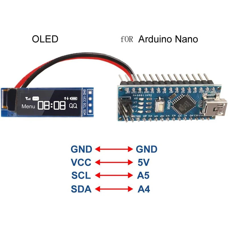 0.91 Inch OLED Display Module, Crisp OLED Technology, I2C SSD1306 Driv ...