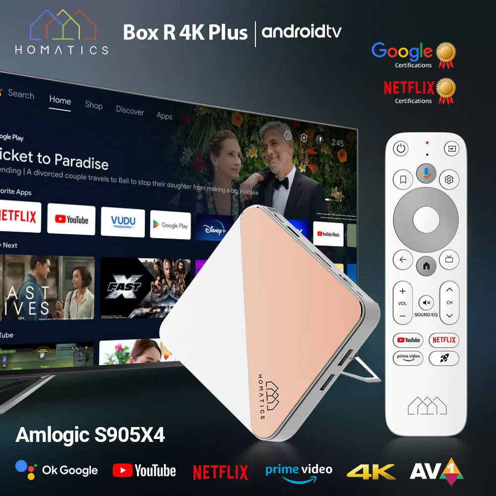 HOMATICS Box R 4K Plus Android TV Box with WiFi 6, Amlogic S905X4, 4GB – Network Hardwares