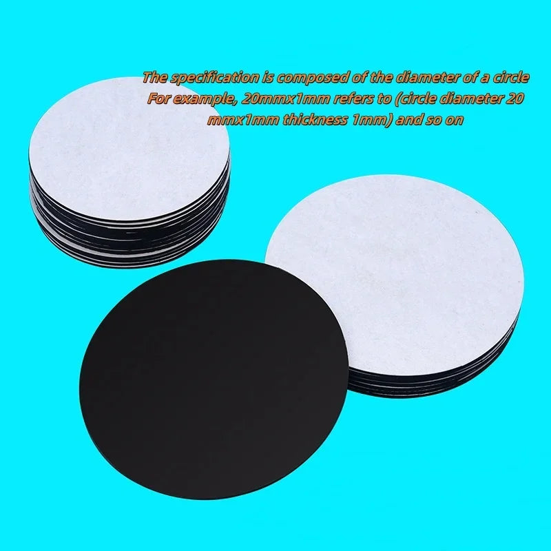 Round Self Adhesive Magnetic Sheets, 20-40mm Diameter, 1-2mm Thick, 20 ...