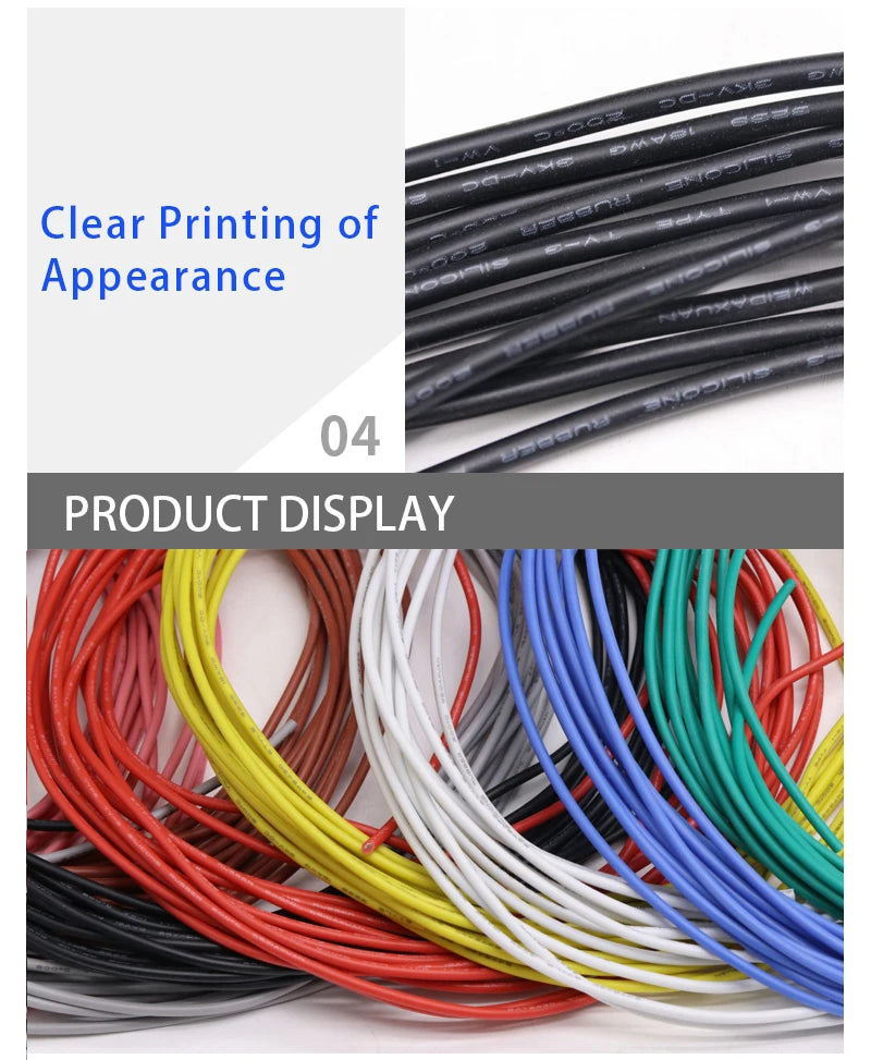 UL3239 Silicone Wire Tinned Copper Cable, 2M/5M Lengths, 8AWG to 30AWG ...