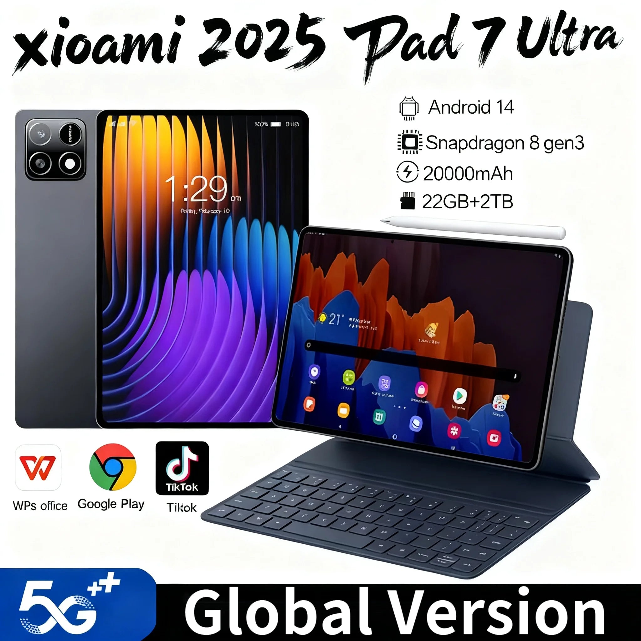 2025 Pad 7 Ultra Tablet 11-inch 22GB Memory 2TB Storage Android 14 5G ...