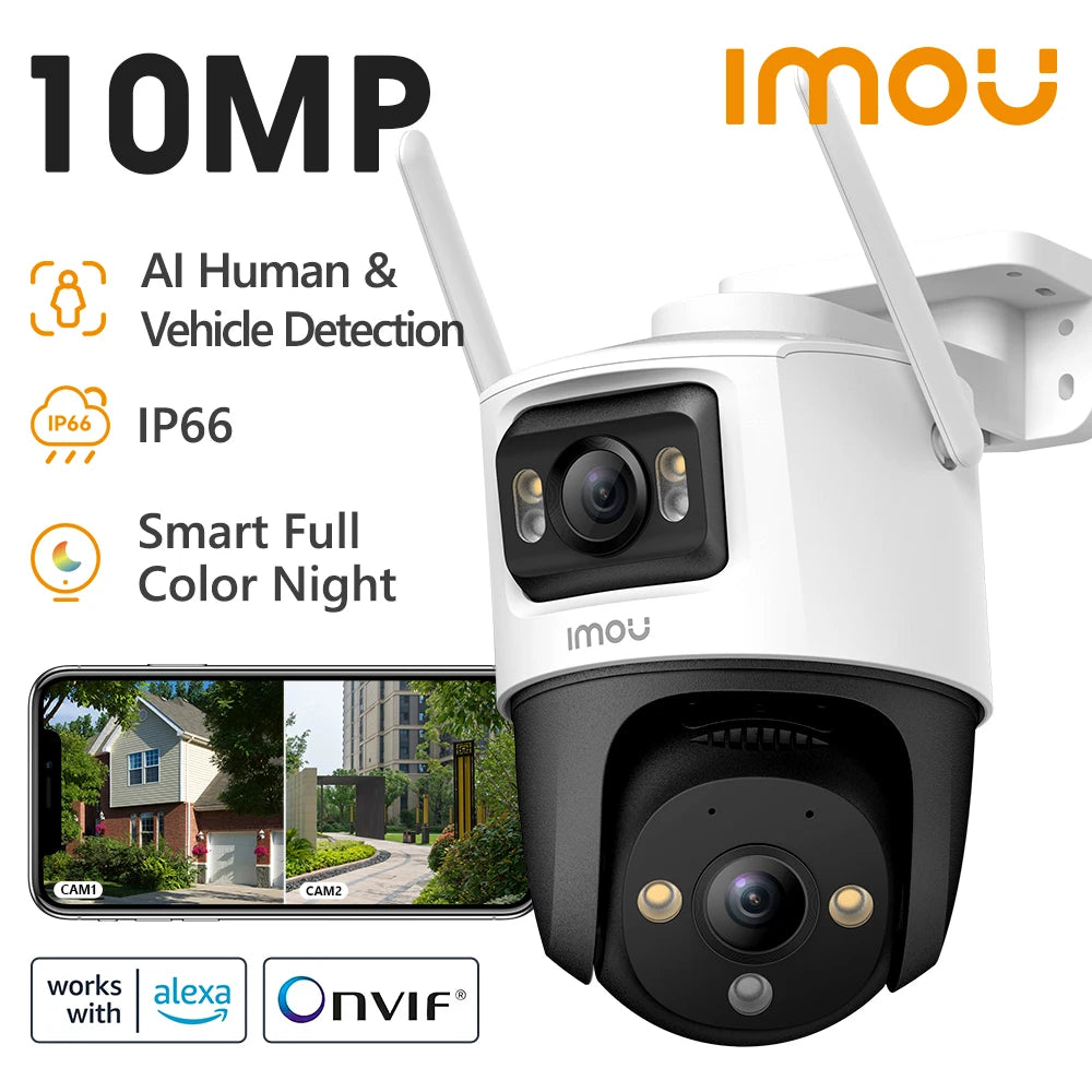 IMOU Cruiser Dual 10MP Security Camera, Dual-Lens System, AI Human & V ...