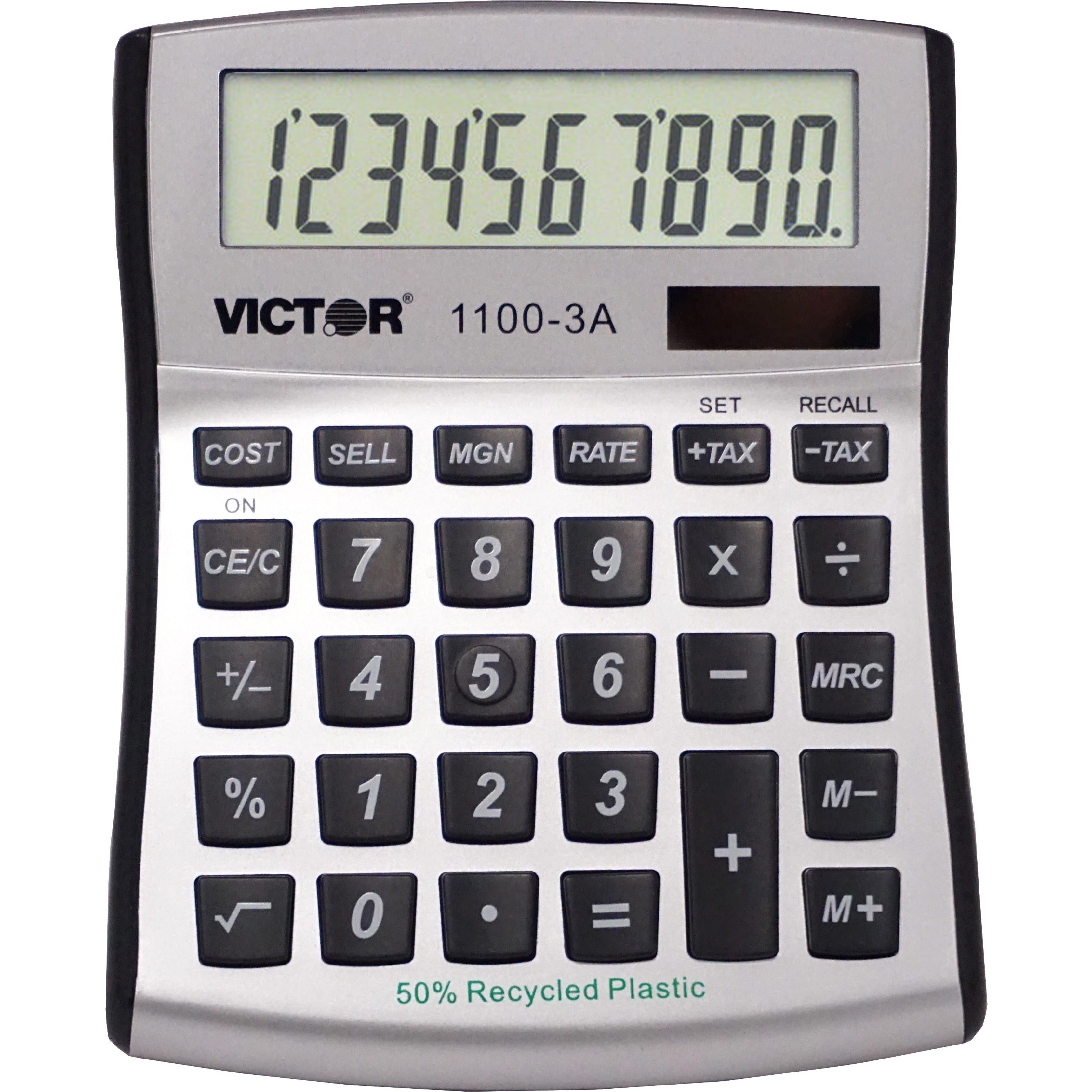 Victor 1100-3A Mini Desktop Business Calculator, Large Angled 10-Digit ...