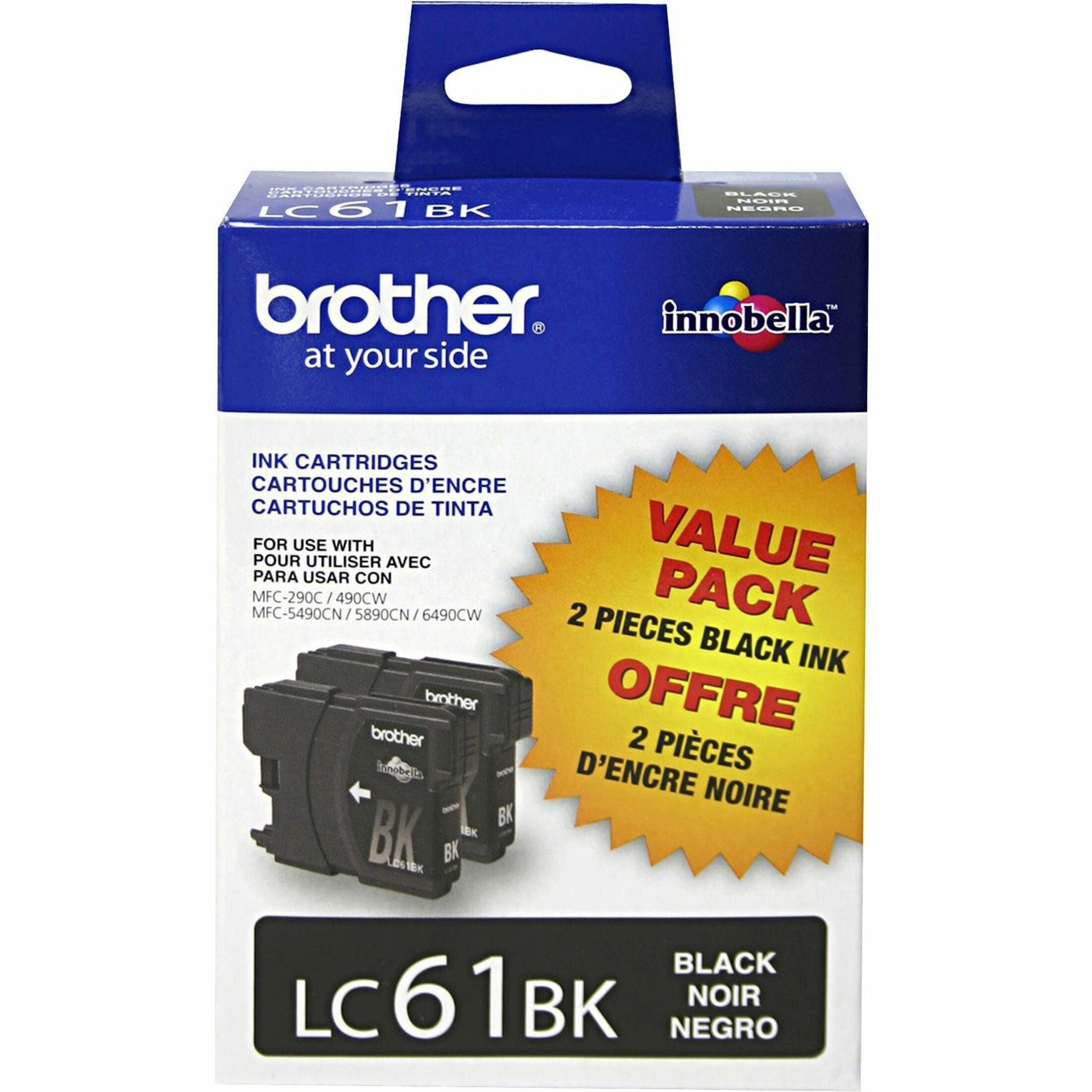 Brother LC612PKS LC61 หมึกพิมพ์ ดำ 450 หน้า 2/แพ็ค – Network Hardwares