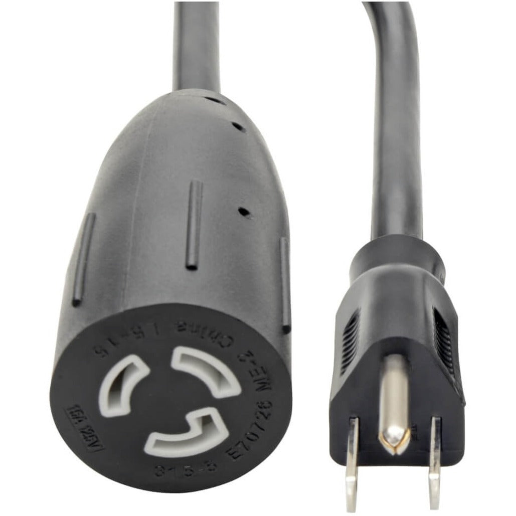 Tripp Lite Power Adapter Cable, NEMA 5-15P to L5-15R, 120V 15A, 1ft Bl ...