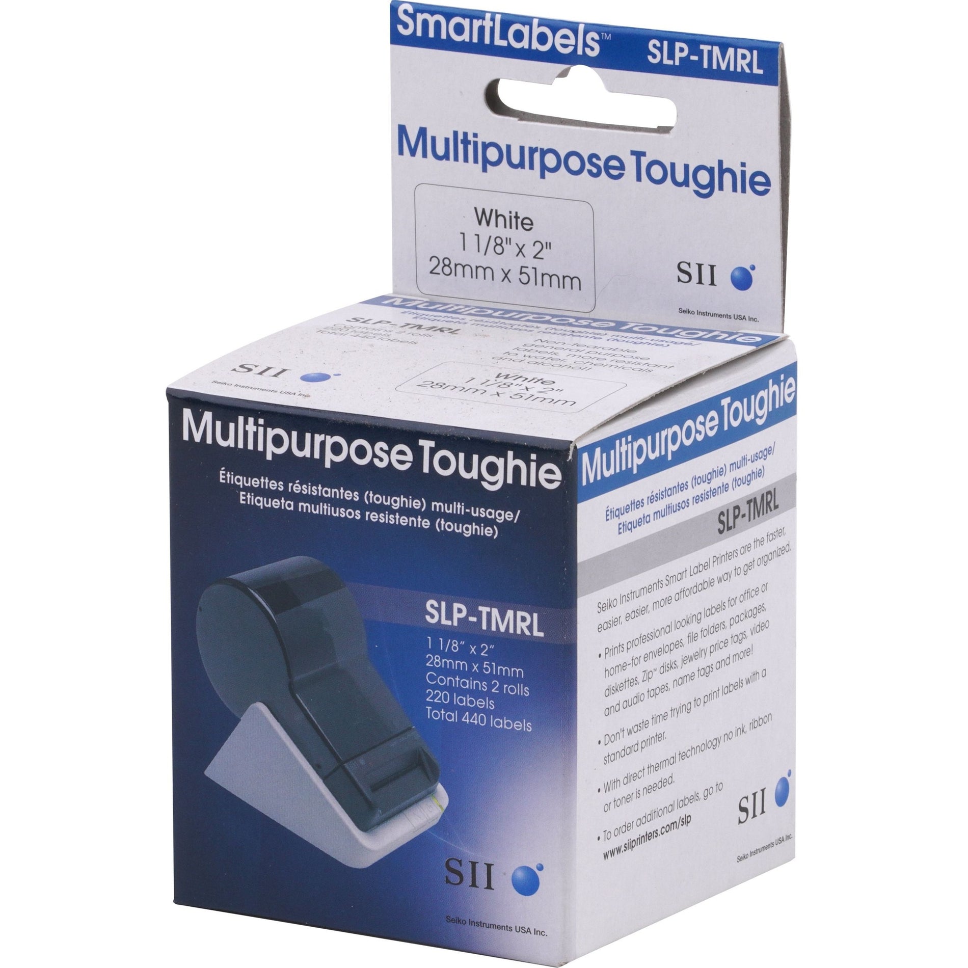 Seiko SLP-TMRL SmartLabel Toughie Multipurpose Label, Tear and Chemica ...