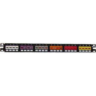 Panduit CPP24FMWBLY Mini-Com 24-Port Modular Patch Panel, Flush Mount ...