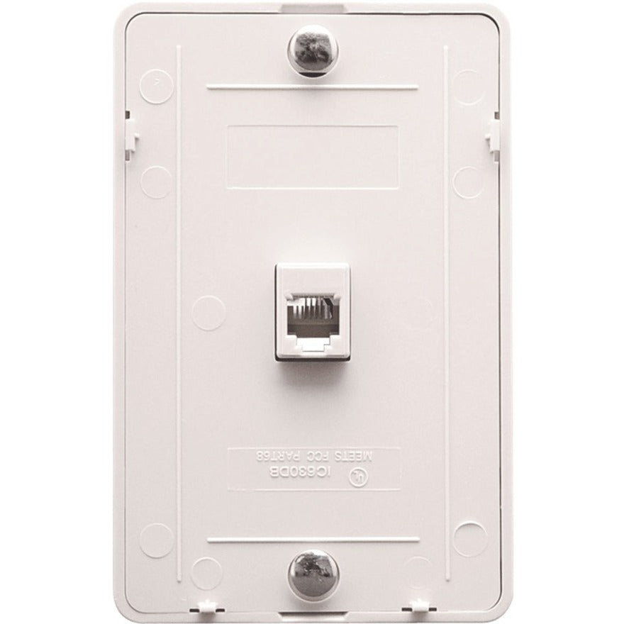 ICC IC630DB6WH Phone Faceplate - White, Configured for Standard Outlet ...