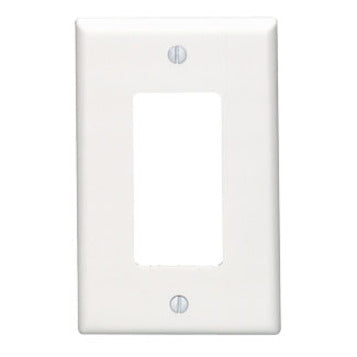 Leviton 80601-00W Single Gang Decora Faceplate, Wall Mount, White ...