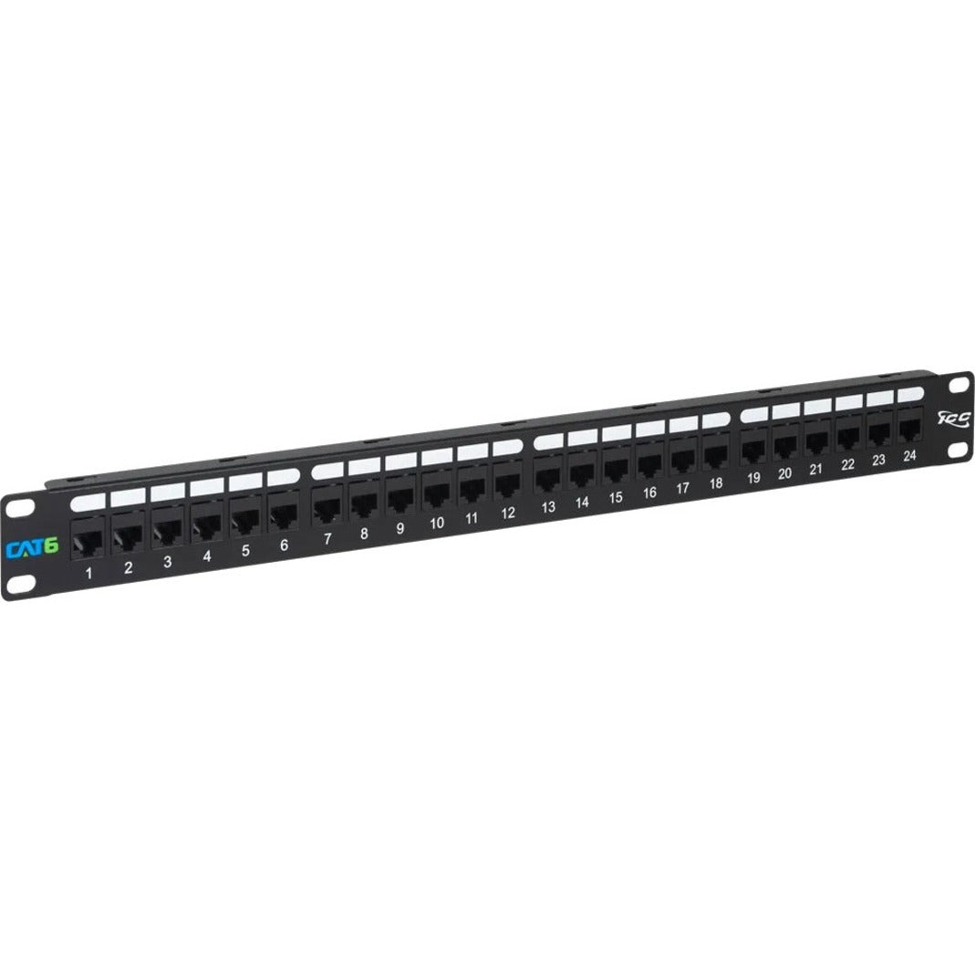 ICC CAT6 Feed-Through Patch Panel with 24 Ports and 1 RMS (ICMPP24CP6 ...