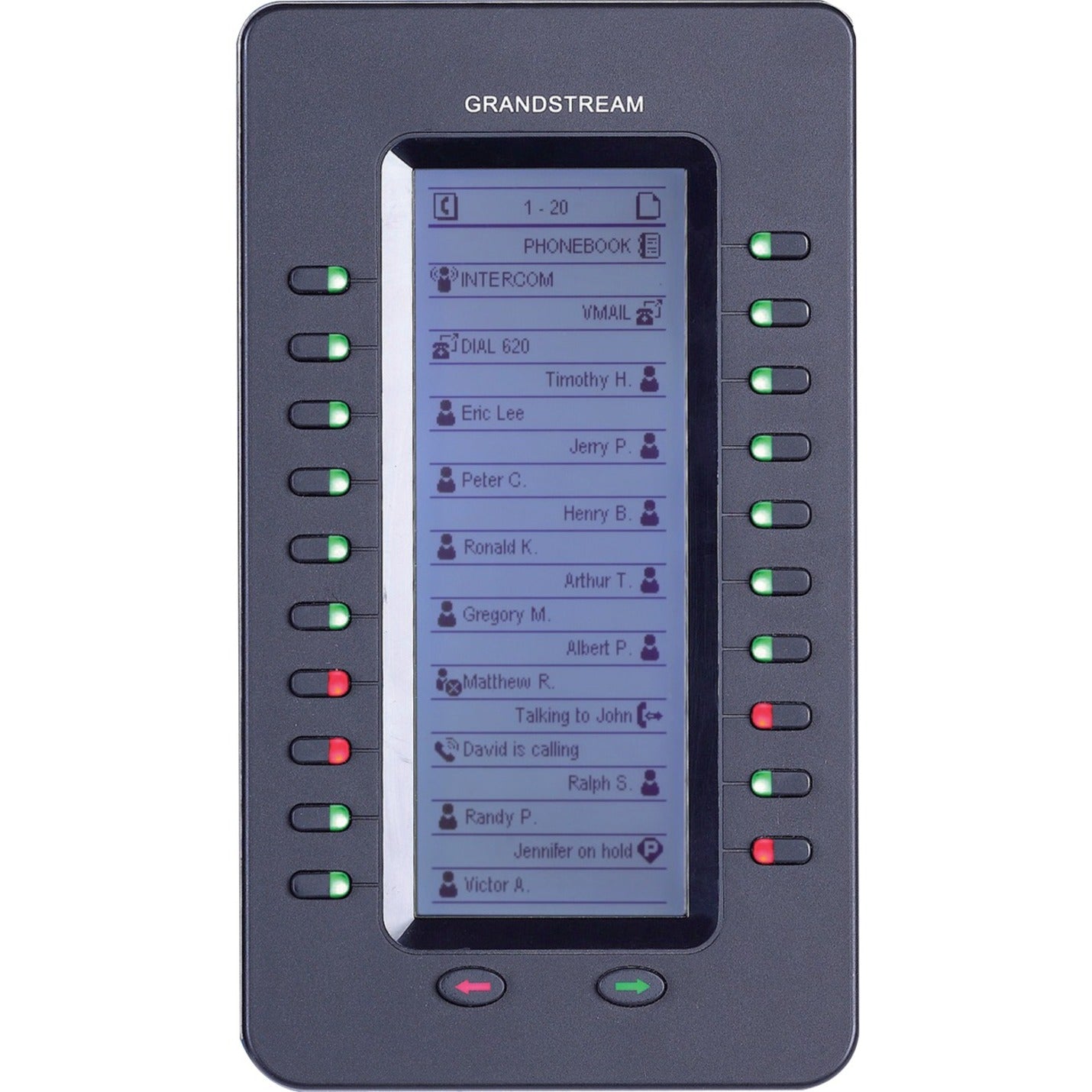 Grandstream GXP2200EXT Phone Expansion Module, LCD Display, 20 Program ...