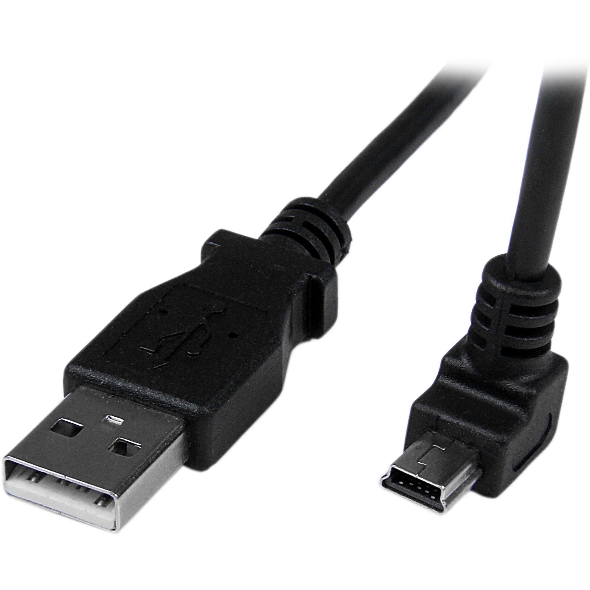 StarTech.com 2m Mini USB Data Transfer Cable, USB-A to Down Angle Mini ...