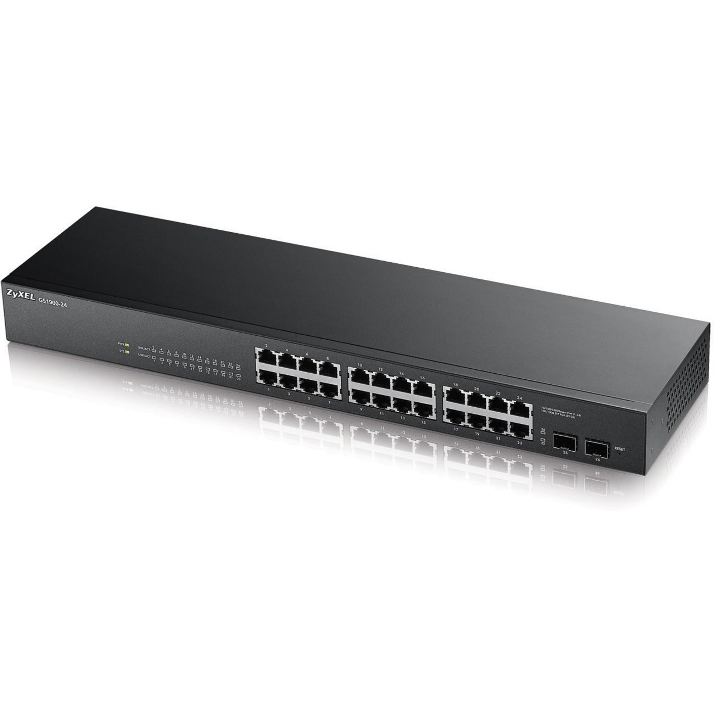ZYXEL GS1900-24 Gigabit Ethernet Switch, 24-Port Layer 2 Web Managed N ...