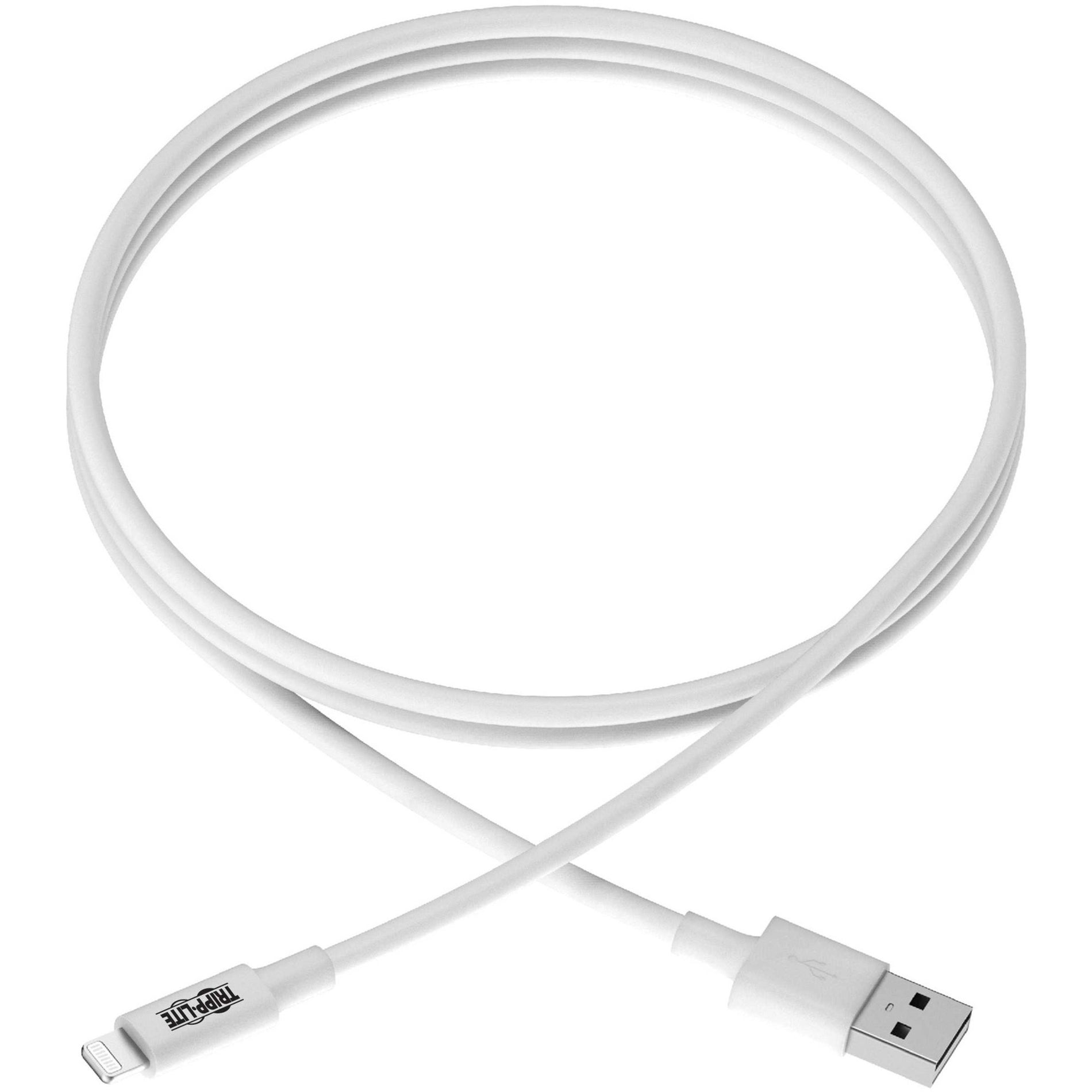 Tripp Lite M100-006-WH 6ft (1.8M) White USB Sync / Charge Cable with L ...