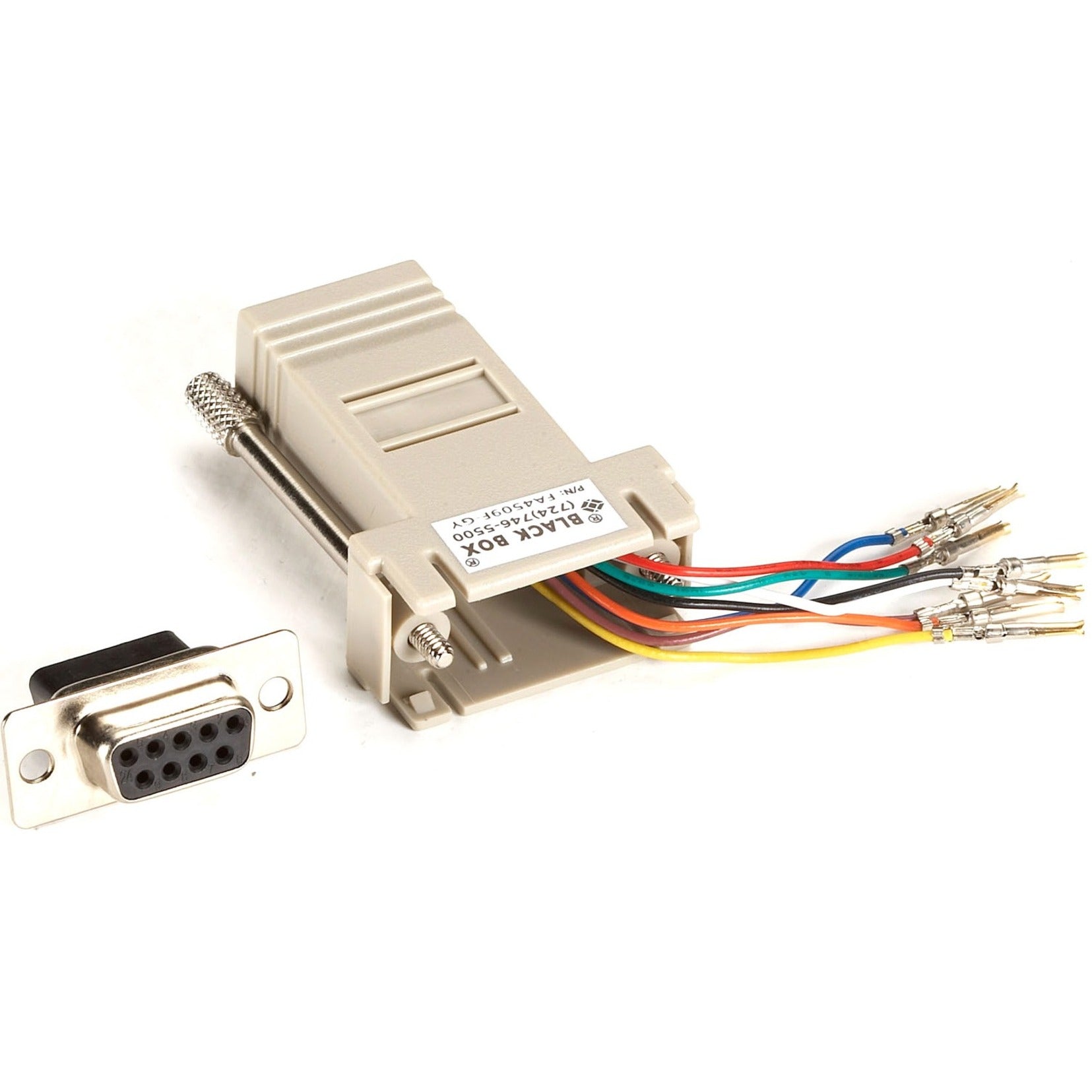กล่องดำ FA4509F-GY อะแดปเตอร์ชุด DB9 หญิงเป็น RJ45 หญิงพร้อมสกรูหัวนิ้ ...