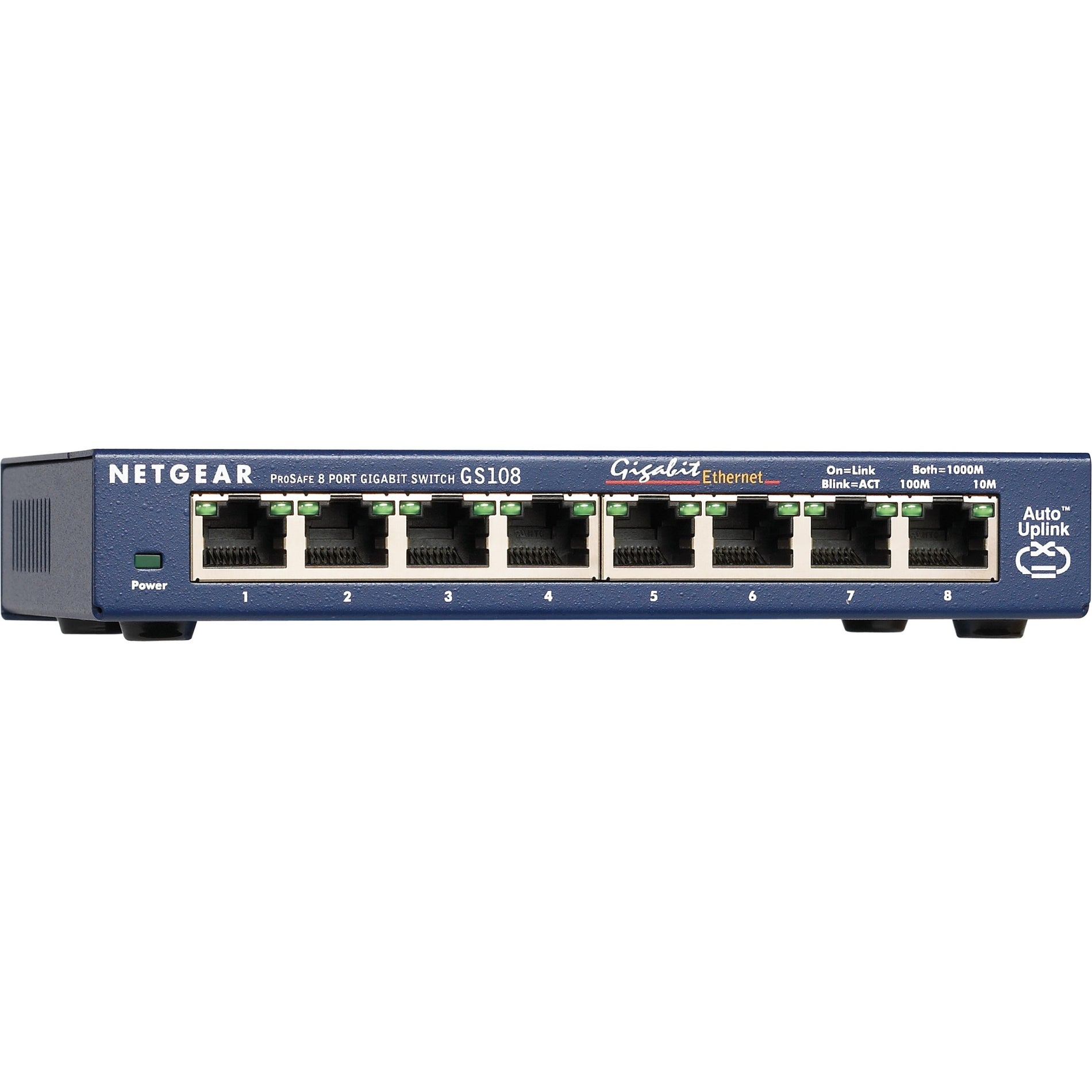 Netgear GS108-400NAS ProSafe GS108 Ethernet Switch, 8-Port Gigabit Eth ...