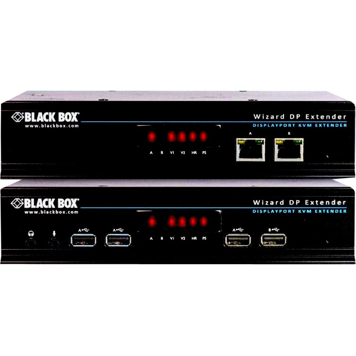 Black Box ACU5800A Dual-Head DisplayPort KVM Extender over CATx, 4K, 2 ...