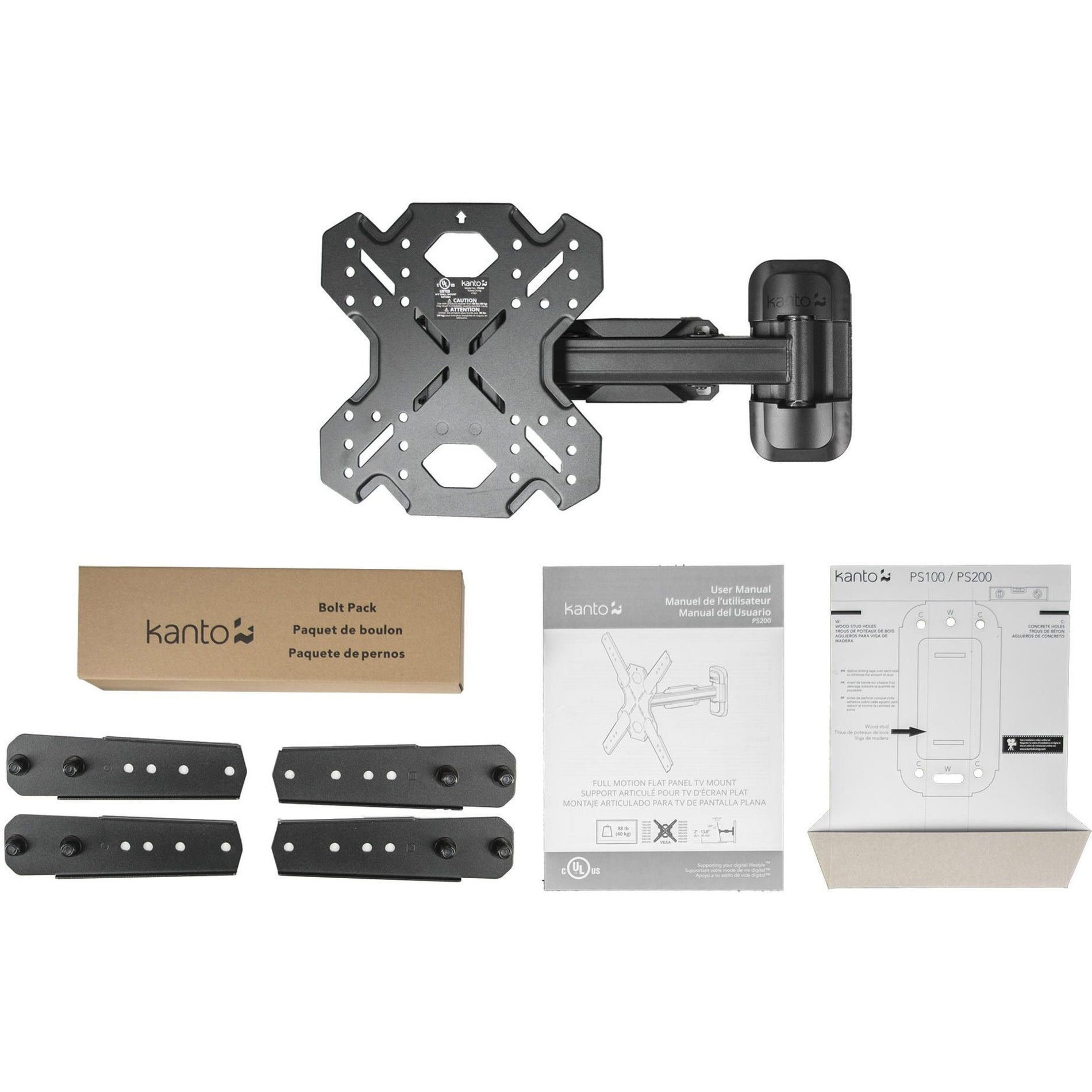Kanto PS200 Full Motion TV Mount - Black – Network Hardwares