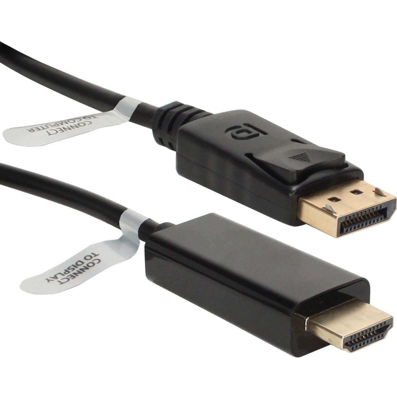 QVS DPHD-15 15ft DisplayPort to HDMI Digital A/V Cable, Locking Latch ...