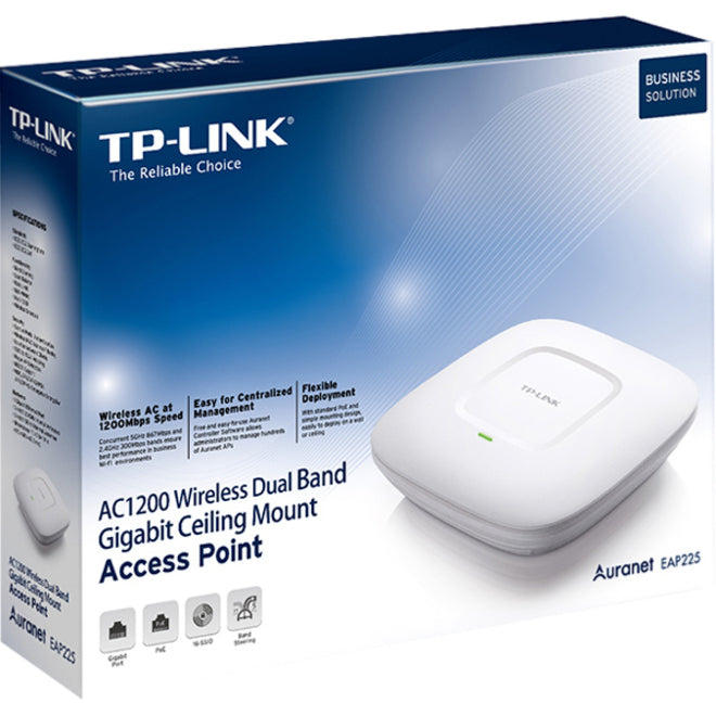 TP-Link EAP225 AC1350 Wireless MU-MIMO Gigabit Ceiling Mount Access Po ...