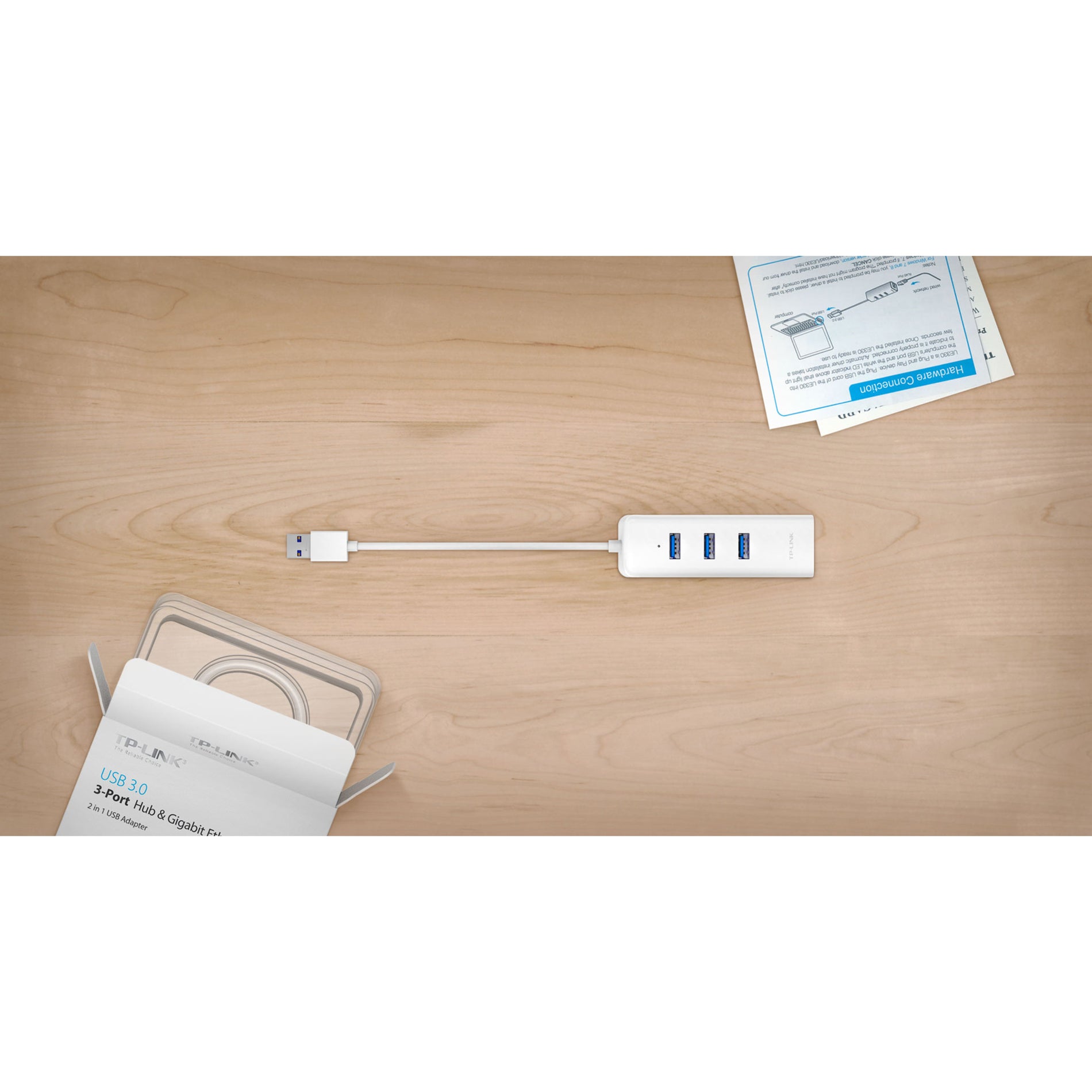 TP-Link UE330 USB 3.0 3-Port Hub & Gigabit Ethernet Adapter, High-Spee – Network Hardwares