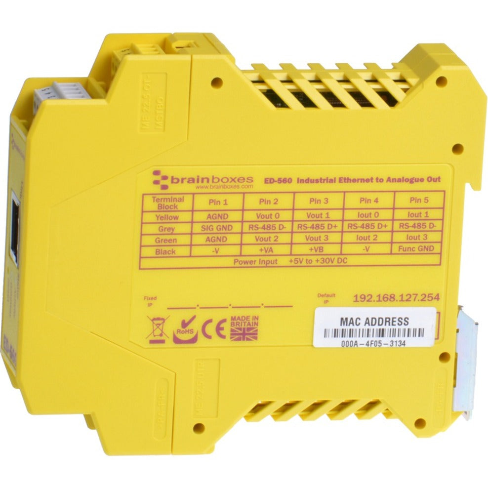 Brainboxes ED-560 Ethernet to 4 Analogue Outputs + RS485 Gateway, Life – Network Hardwares