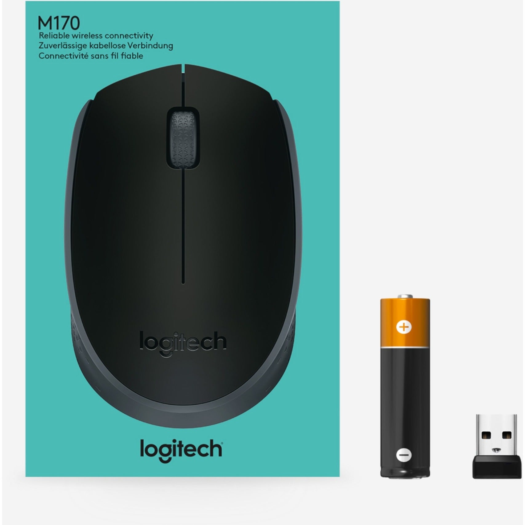 Logitech 910-004940 M170 Mouse, Wireless Radio Frequency, Black ...