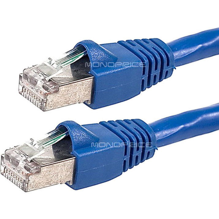 Monoprice 8602 Cat6A 24AWG STP Ethernet Network Patch Cable, 20ft Blue ...