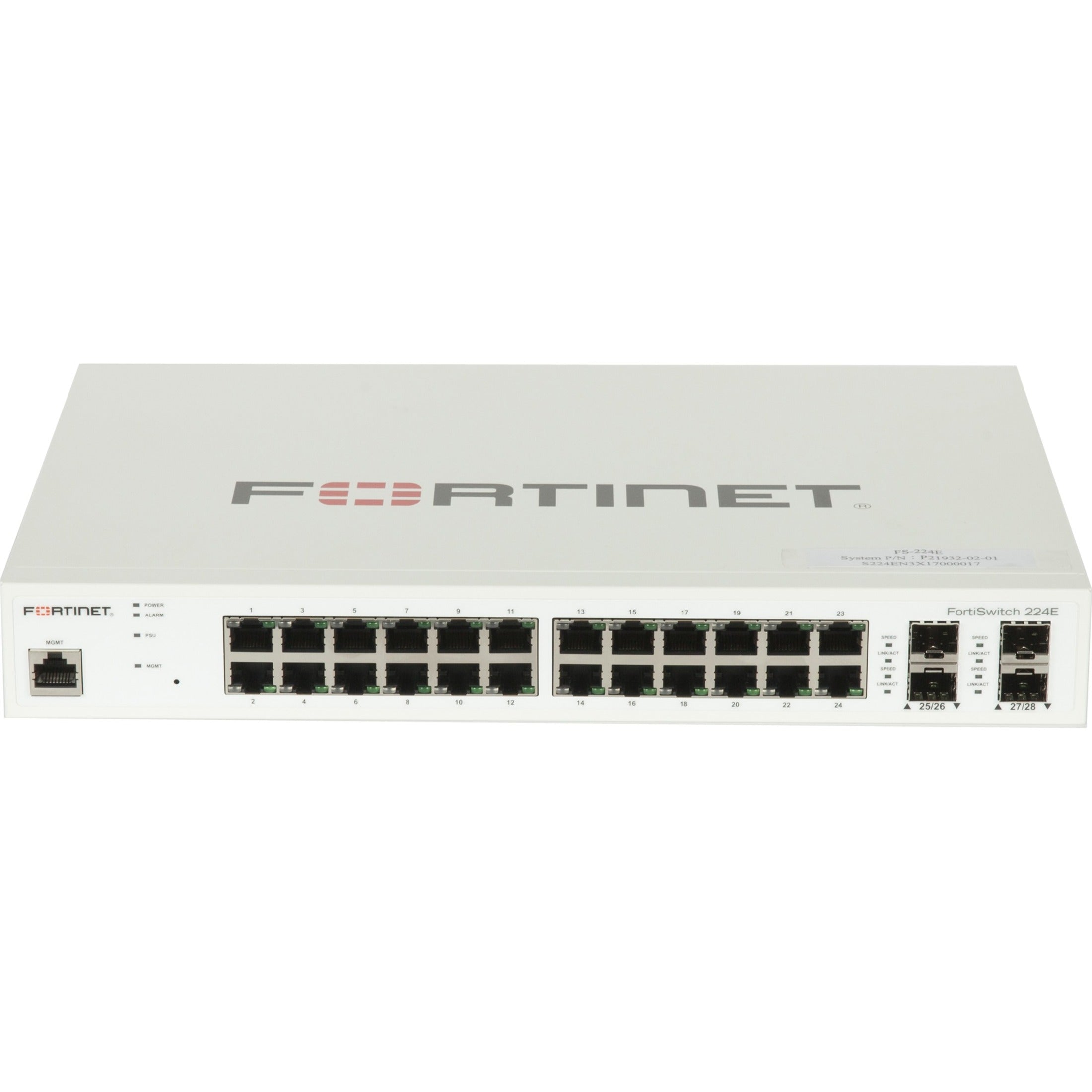 Fortinet FS-224E FortiSwitch Ethernet Switch, Gigabit, 24 Ports, Lifet ...