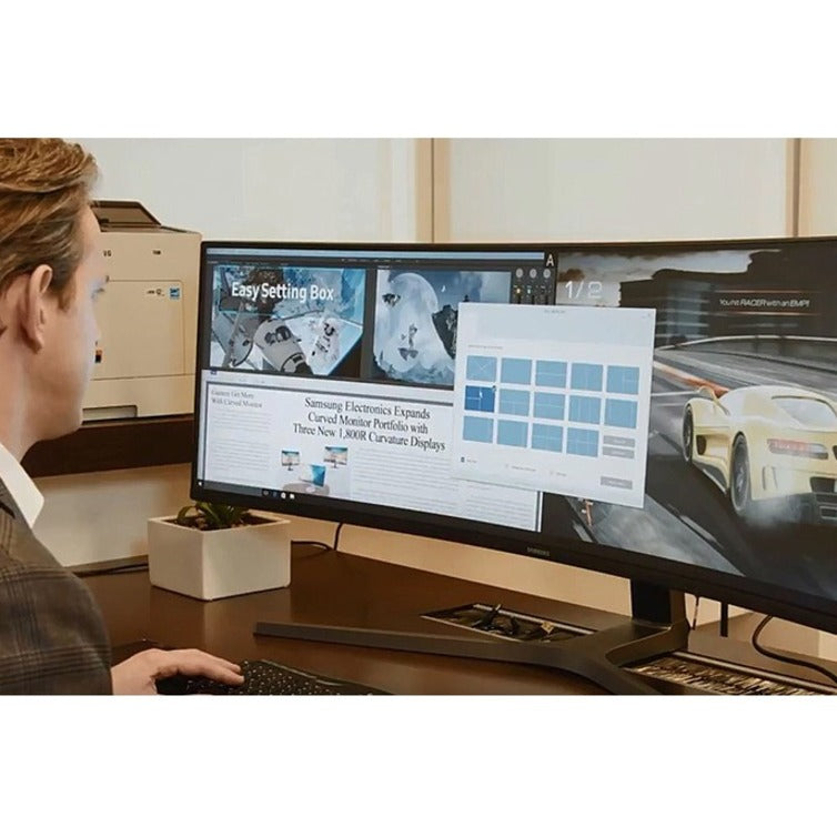 Samsung C49HG90DMN 49" CHG90 QLED Gaming Monitor, Curved VA Panel, 384 ...