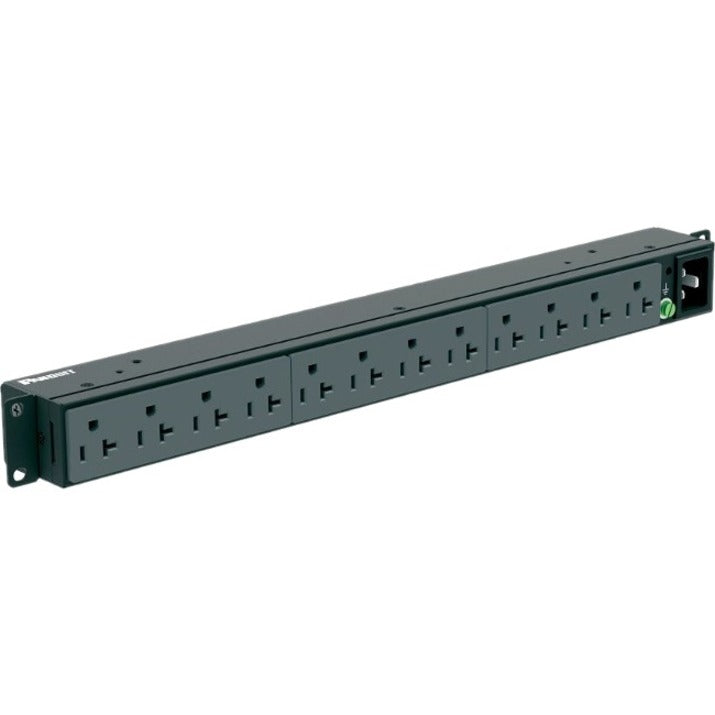 Panduit SmartZone P12B19M Basic PDU, 12 NEMA 5-20R Outlets, 120V AC 20 ...